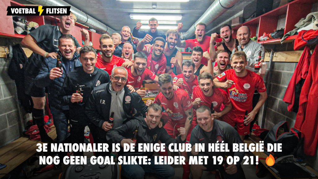 3de Nationaler is de ENIGE club in héél België die nog geen goal slikte ... 3de Nationaler is de ENIGE club in héél België die nog geen goal slikte ...