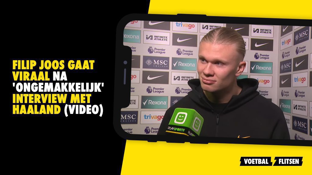 Filip Joos gaat viraal na 'ongemakkelijk' interview met Erling Haaland ...